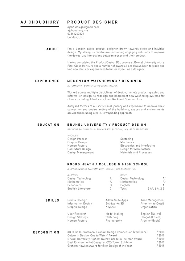 Aj Choudhury - Resume