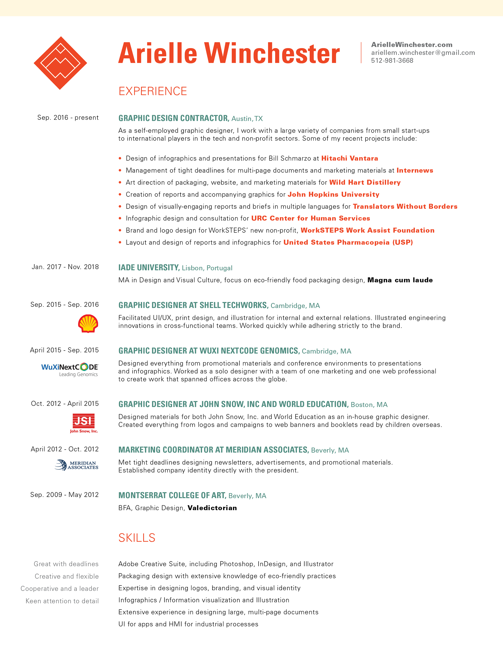 Arielle Winchester - Resumé