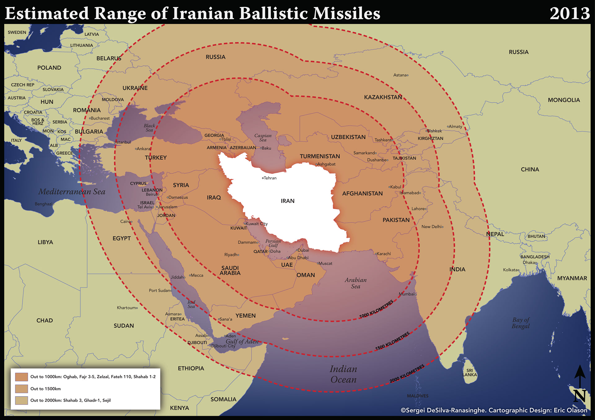 Eric Olason - Mapmaker - Cartographic Artist - ICBM Ranges by Nation (5 ...