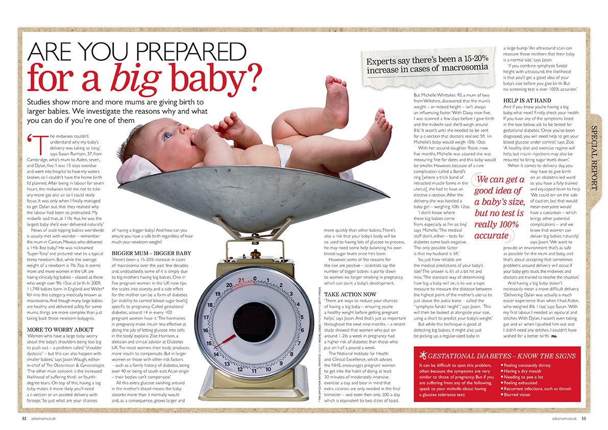 Laura Reid Graphic Design - Pregnancy & Birth Magazine