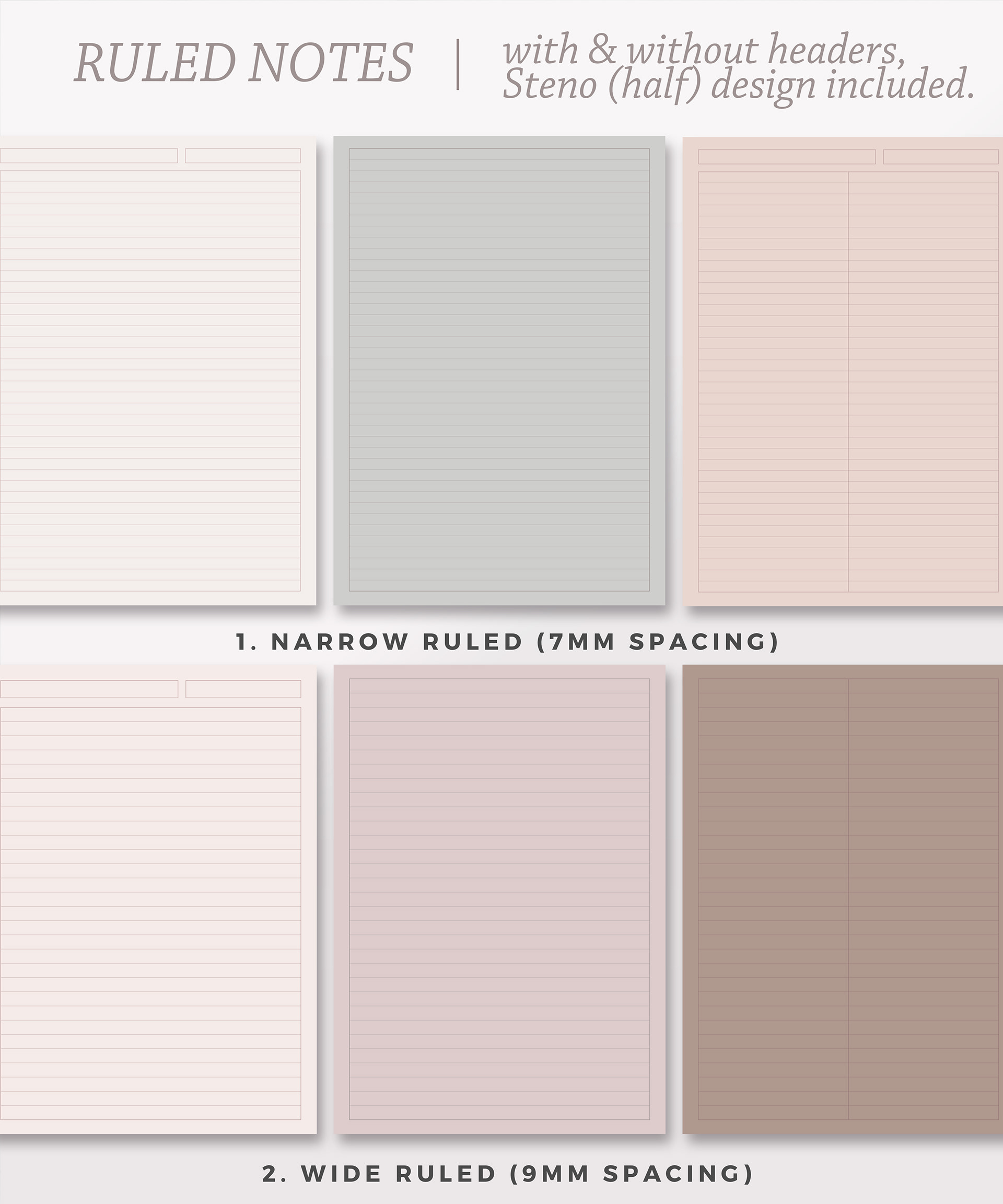 Paperly Planners - Beautiful, Productive. - NEUTRAL Digital Note Template