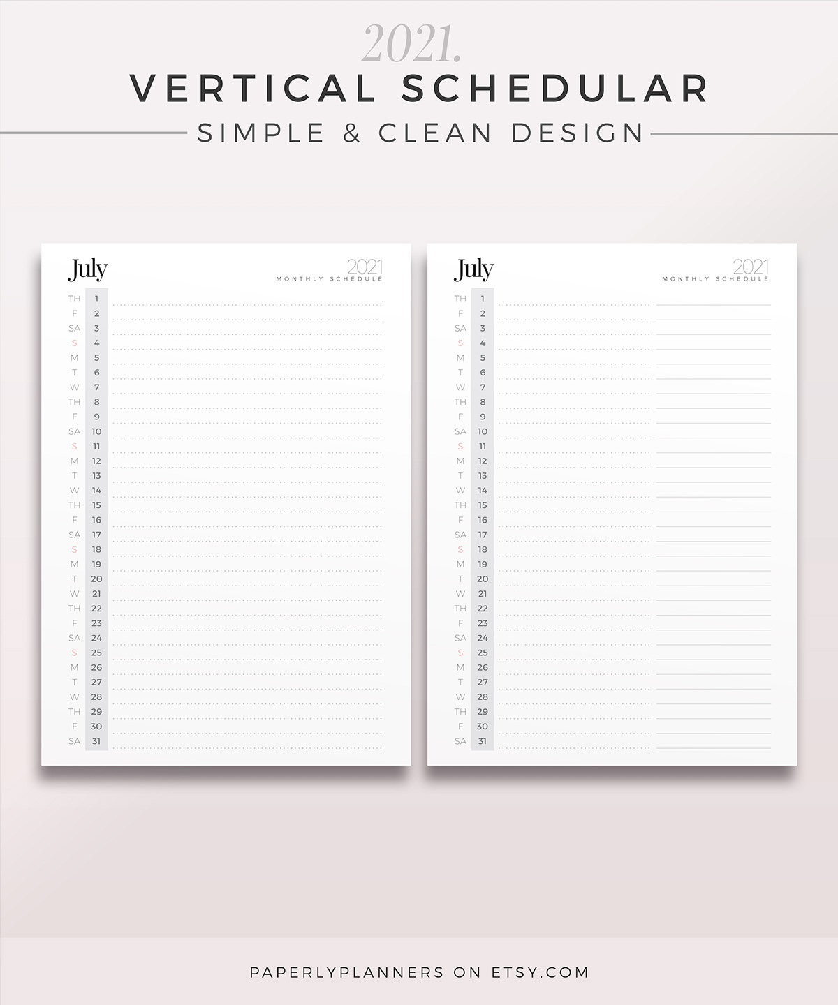 Paperly Planners - Beautiful, Productive. - 2021 Vertical Schedular