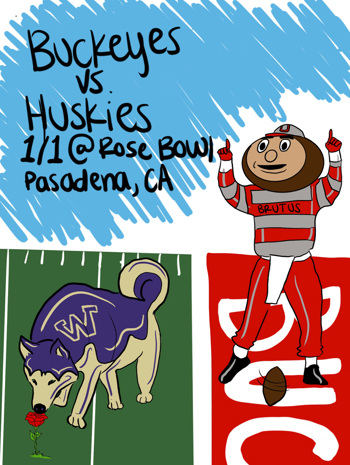 Skylar Kaplan - Brutus Buckeye Cartoon