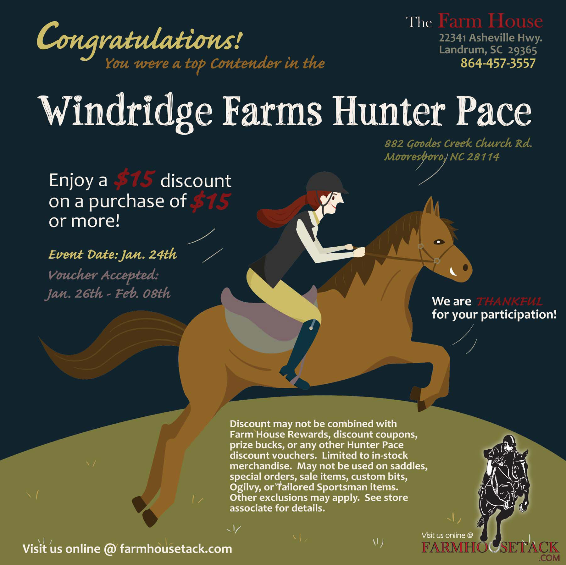 Brooke Graydon - Hunter Pace Vouchers for The Farm House