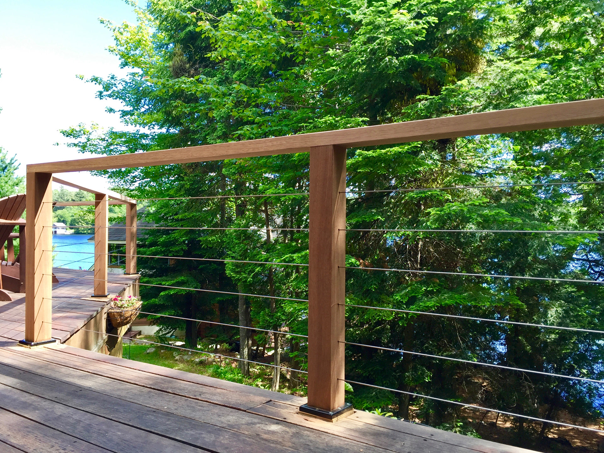 Peter Hollander - Mahogany and Steel Cable Deck Railing