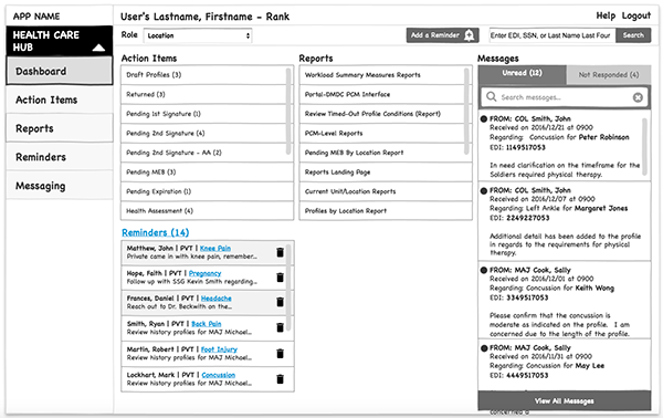Daniel Chan - ARMY MODS - MEDPROS - Wireframes (Low Fi)