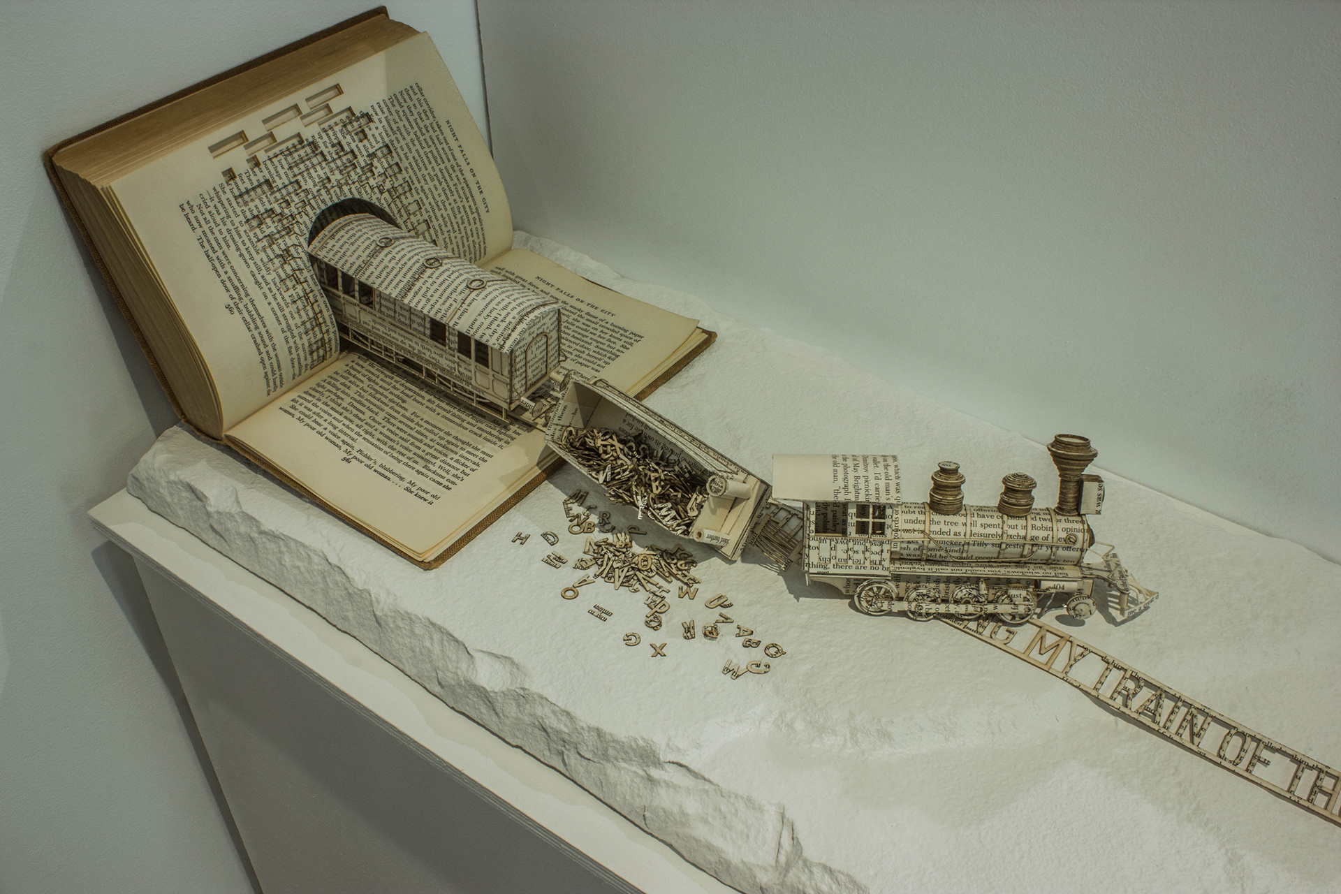 Thomas Wightman - Book Sculpture: Derailing my train of thought