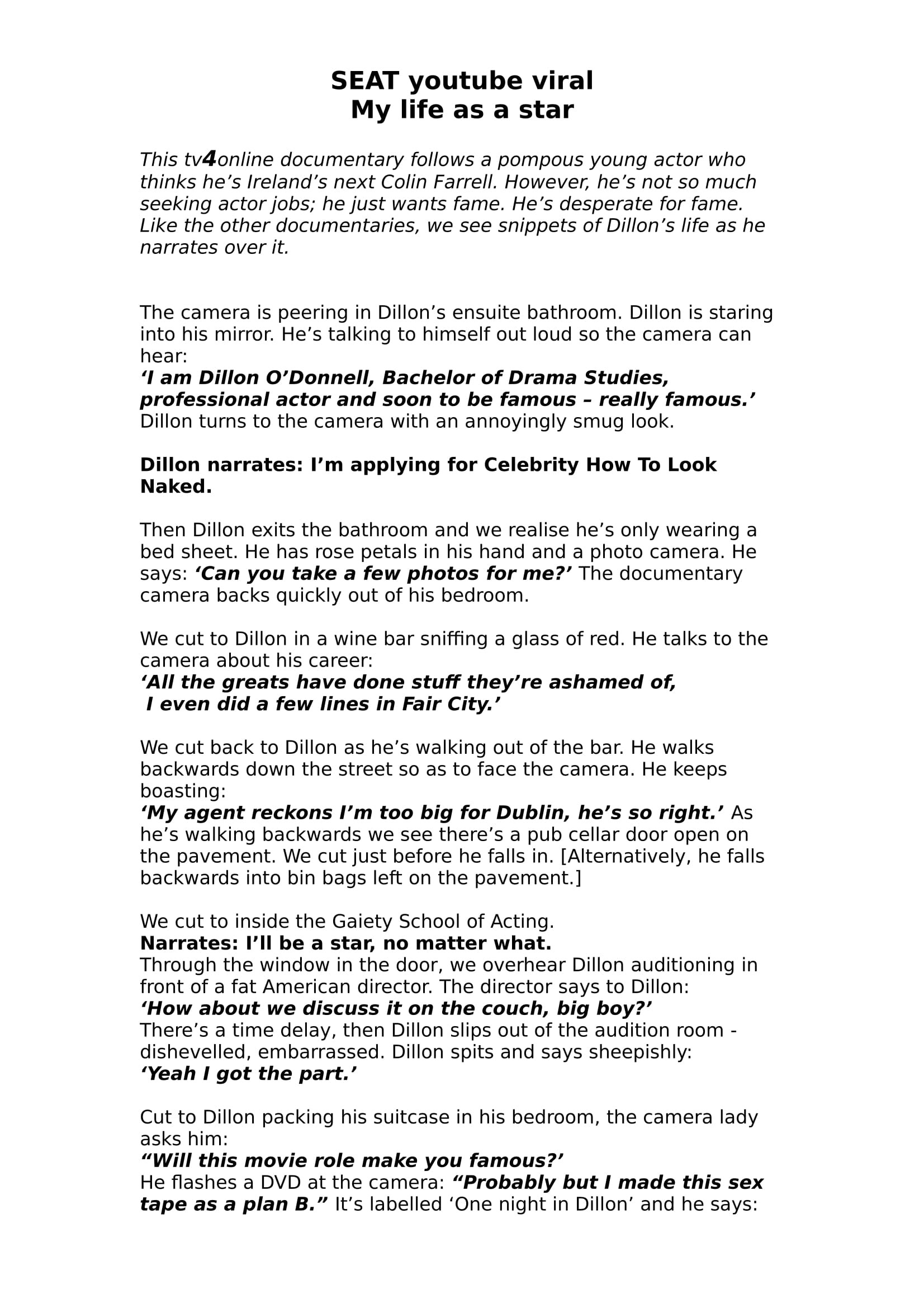 Roger McGrath Copywriter Dublin - SEAT viral mockumentary trailer ...