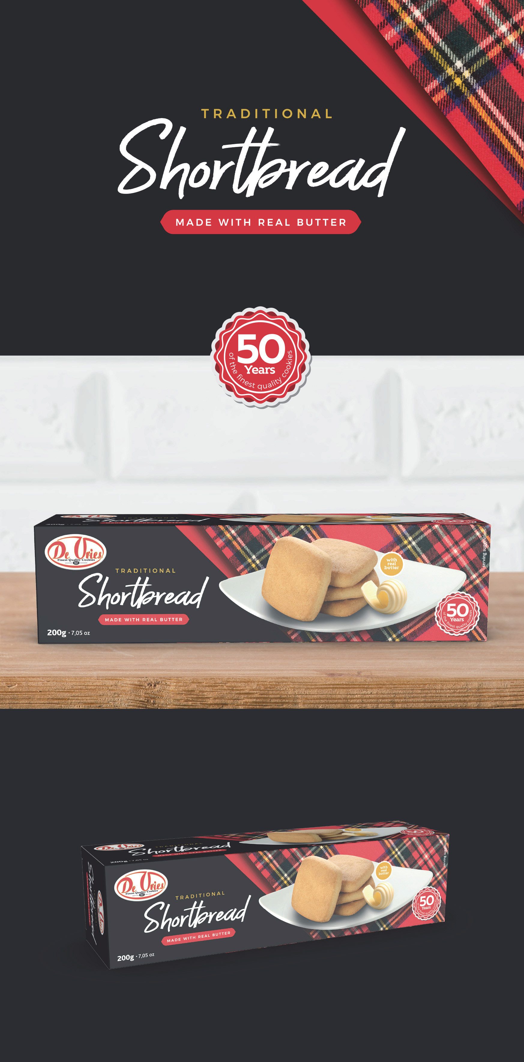 Sian Melville - DeVries Shortbread Packaging Design