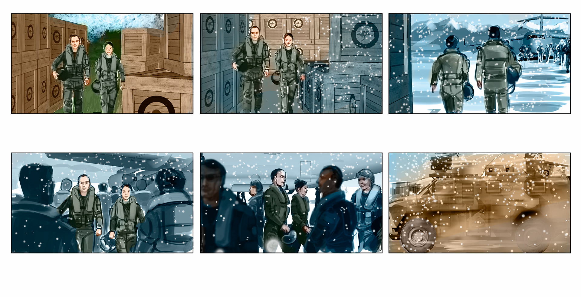 Maria Pena, Storyboard artist - Air Force TVC storyboards