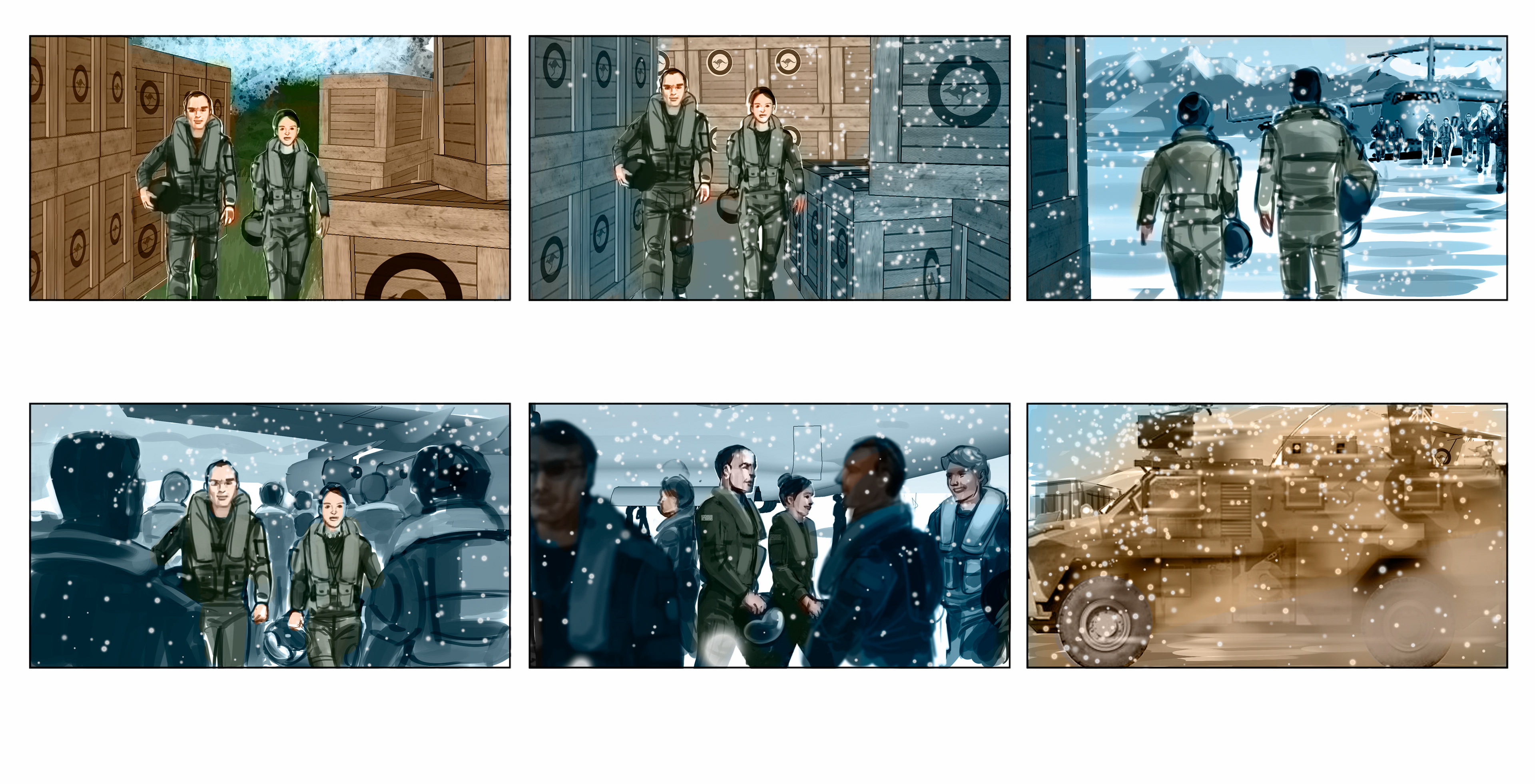 Maria Pena, Storyboard artist - Air Force TVC storyboards