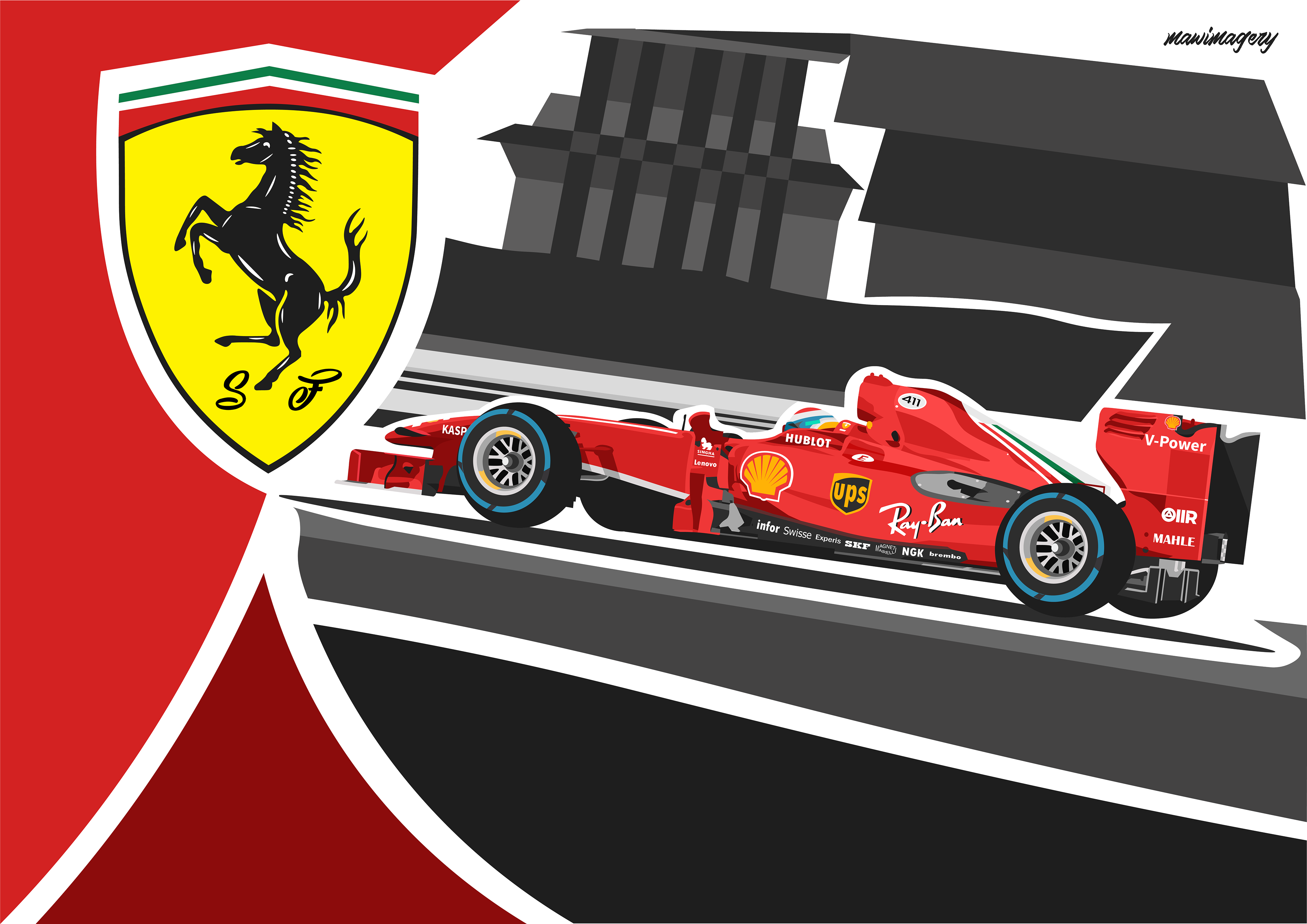 mawimagery - Ferrari Formula 1 Digital Illustrations