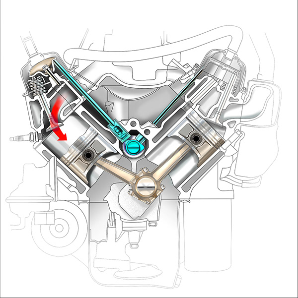 Technical illustration, Beau and Alan Daniels. - Cross section engine ...